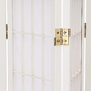 2 ft. Short Desktop Window Pane Shoji Screen - White - 5 Panels