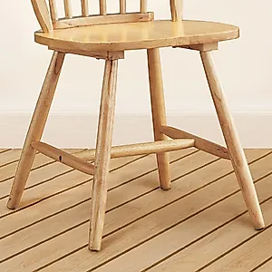 WATERJOY 18 Inch Wood Oak Dinning Chairs Set of 4, High Back Spindled Rubberwood Winsome Seating Chair for Kitchen Living Room Farmhous