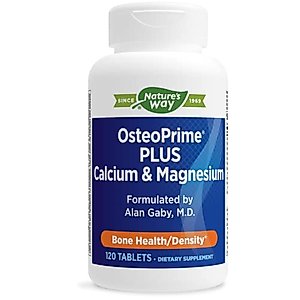 Nature's Way Enzymatic Therapy OsteoPrime PLUS Calcium & Magnesium, Bone Health Support*, 120 Tablets