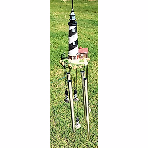 New Cape Hatteras Black White Spiral Bands Lighthouse Garden Patio Wind Chime Mobile AI-3658STAT Unique Home Décor Birthdays InnaBest