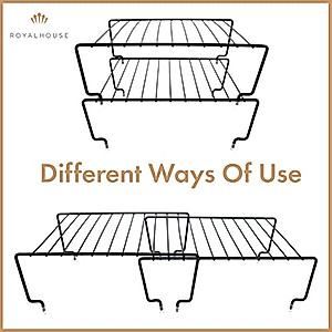 Expandable Shelf Organizer - Kitchen Cabinet, Kitchen Countertop & Bath Cabinet & Garage Shelf Organizer, Kitchen Storage & Organizer Accessories (Black) - 2 Pack