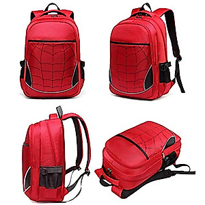 BLUEFAIRY Kids Backpack for Boys Elementary School Bags Durable Kindergarten Bookbags (Red) One_Size
