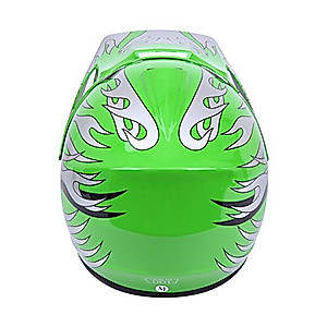 Sange DOT Youth Kids Offroad Helmet Motocross Helmet Dirt Bike ATV Motorcycle Helmet Gloves Goggles Compliant with FMVSS 218(Green, Large)