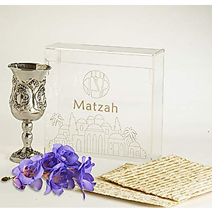 Rite Lite Passover Acrylic Flip Top Matzah Box Decor For Pesach/ Pesach Seder (1 Pack)