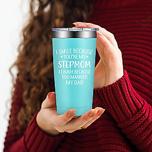 Grifarny Stepmom Gifts from Stepdaughter, Daughter, Son - Mothers Day Gift for Stepmom，Step Mom - Christmas Birthday Gifts for Stepmom, Stepmother - Stepmom Tumbler Cup 20oz