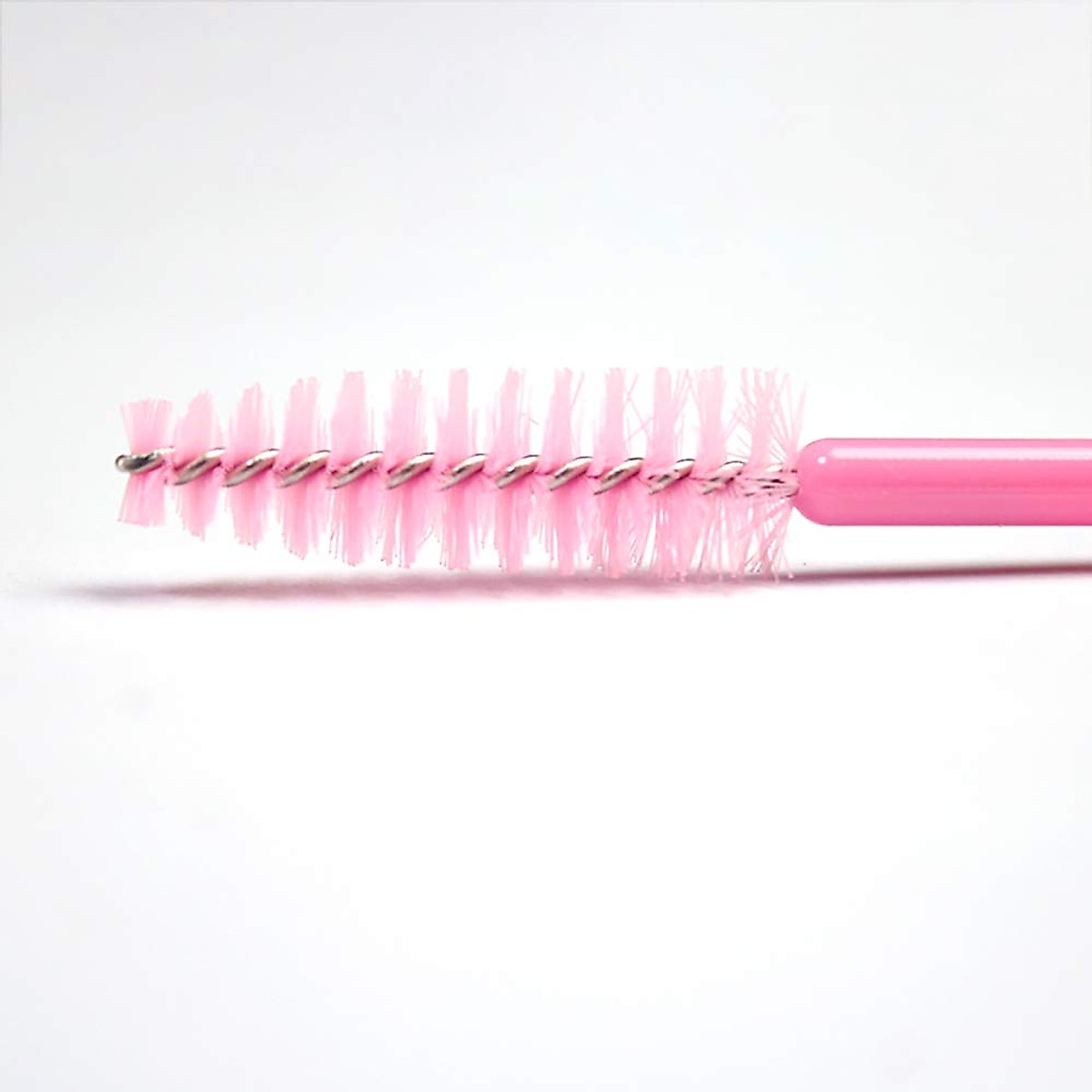 Eyelash Spoolie Brushes 100PCS Mascara Wands Eyebrow Brush Cleaner Applicator Makeup-Tools false Eyelashes Extension (Pink-100 Count)