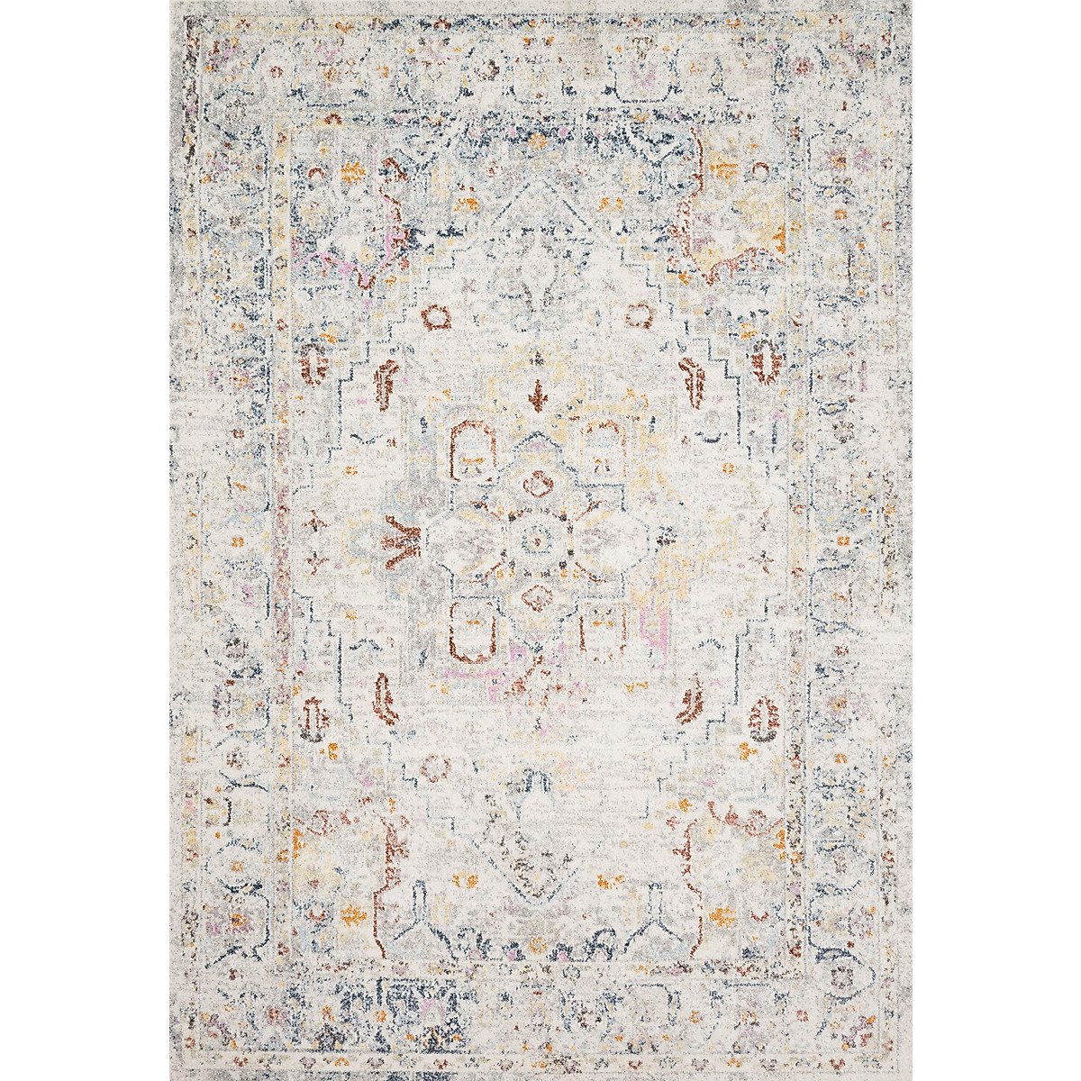 LOLOI II Clara Collection CLA-04 Lt Grey/Multi 2'-5'' x 7'-7'' Runner Rug