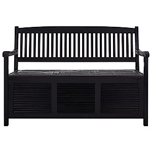 SAFAVIEH Outdoor Collection Brisbane Black Acacia Wood Storage Bench