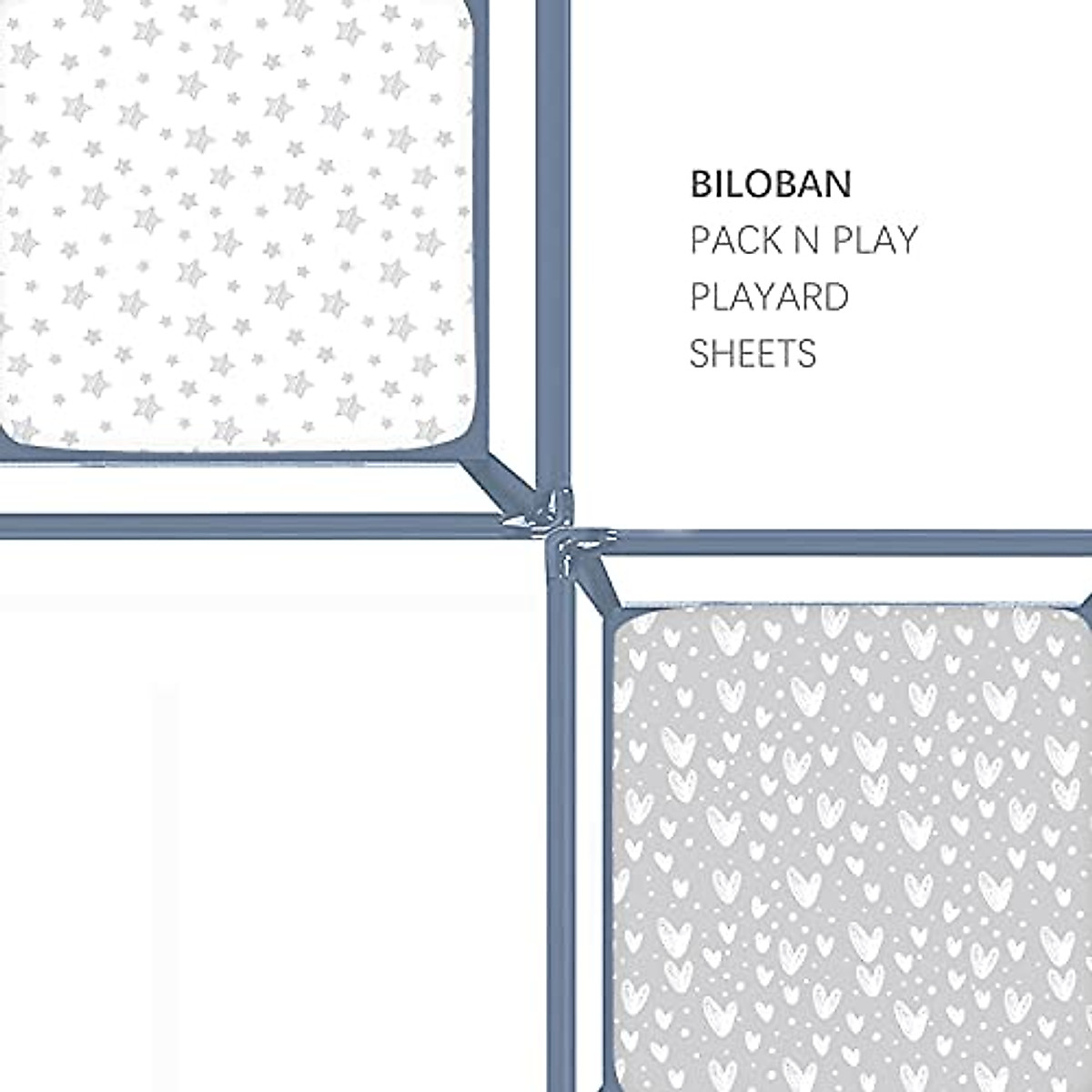 Trifold Square Playard/Playpen Mattress Topper & Square Playard/Playpen Fitted Sheets, Perfect for 36 X 36 Portable Playard