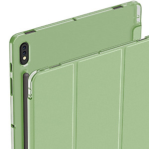 Soke Galaxy Tab S8+/S7 FE/S7 Plus 12.4 inch Case with S Pen Holder, Translucent Soft TPU Back Cover for Samsung Tab S8+ 2022/S7 FE 2021/S7 Plus 2020 [SM-X800/X806/T730/T736B/T970/T975],Green