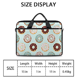 Doughnuts Laptop Computer Bag Waterproof Shoulder Messenger Bag 13-15 inch Durable Laptop Tote Bag with Shoulder Strap Handle Lightweight Crossbody Briefcase
