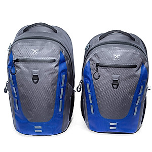 Xelfly Submersipack Waterproof Backpack - Submersible, Inflatable, Floating TPU Coated Durable Nylon Dry Bag with Airtight Zipper for Kayak, Fishing, Boating, Hiking, Paddle Board (Deep Blue, 25L)