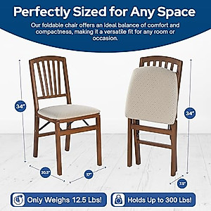 Stakmore Slat Back Folding Chair Finish, Set of 2, Fruitwood