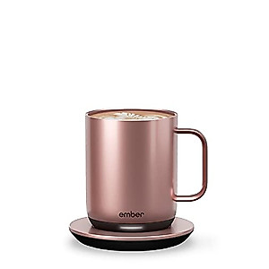 Ember Temperature Control Smart Mug 2, 10 Oz, App-Controlled Heated Coffee Mug with 80 Min Battery Life and Improved Design, Rose Gold