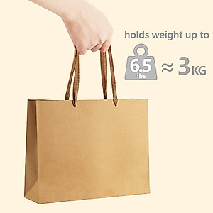 BagDream 8.6x4x7 25Pack Brown Kraft Paper Bags with Handles, Heavy Duty PaperParty Favor gift bags Retail Merchandise Bags Soft Cloth Handle Sturdy Paper Bags