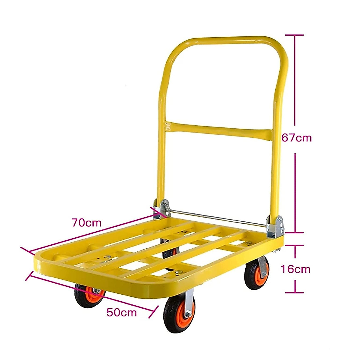 Generic Platform Hand Trucks Shopping Cart, Folding Cart with Wheels, Aluminum Alloy Trolley, Maximum Load Capacity 200Kg/440Lb