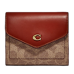 Coach Color-block Coated Canvas Signature Wyn Small Wallet, B4/Tan Rust, One Size