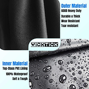 WICKTICK 30x30x25 In Gas Fire Pit Cover, Waterproof & Heavy Duty Cover fit 30x30 / 28x28 Inch Outdoor Tall Propane Firepit Tables