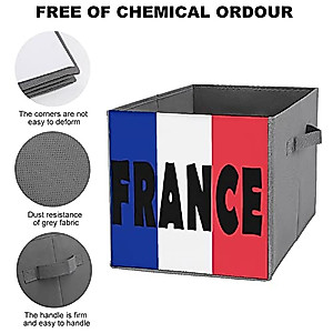 France Flag Large Cubes Storage Bins Collapsible Canvas Storage Box Closet Organizers for Shelves