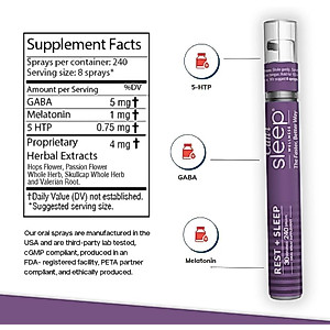 Sleep Fast & Longer - Vitamin Spray Can I Sleep Natural Sleep Aid with Melatonin, GABA, & 5-HTP - Nighttime Liquid Melatonin Spray - Advanced Multivitamin for Adults by Can-i Wellness
