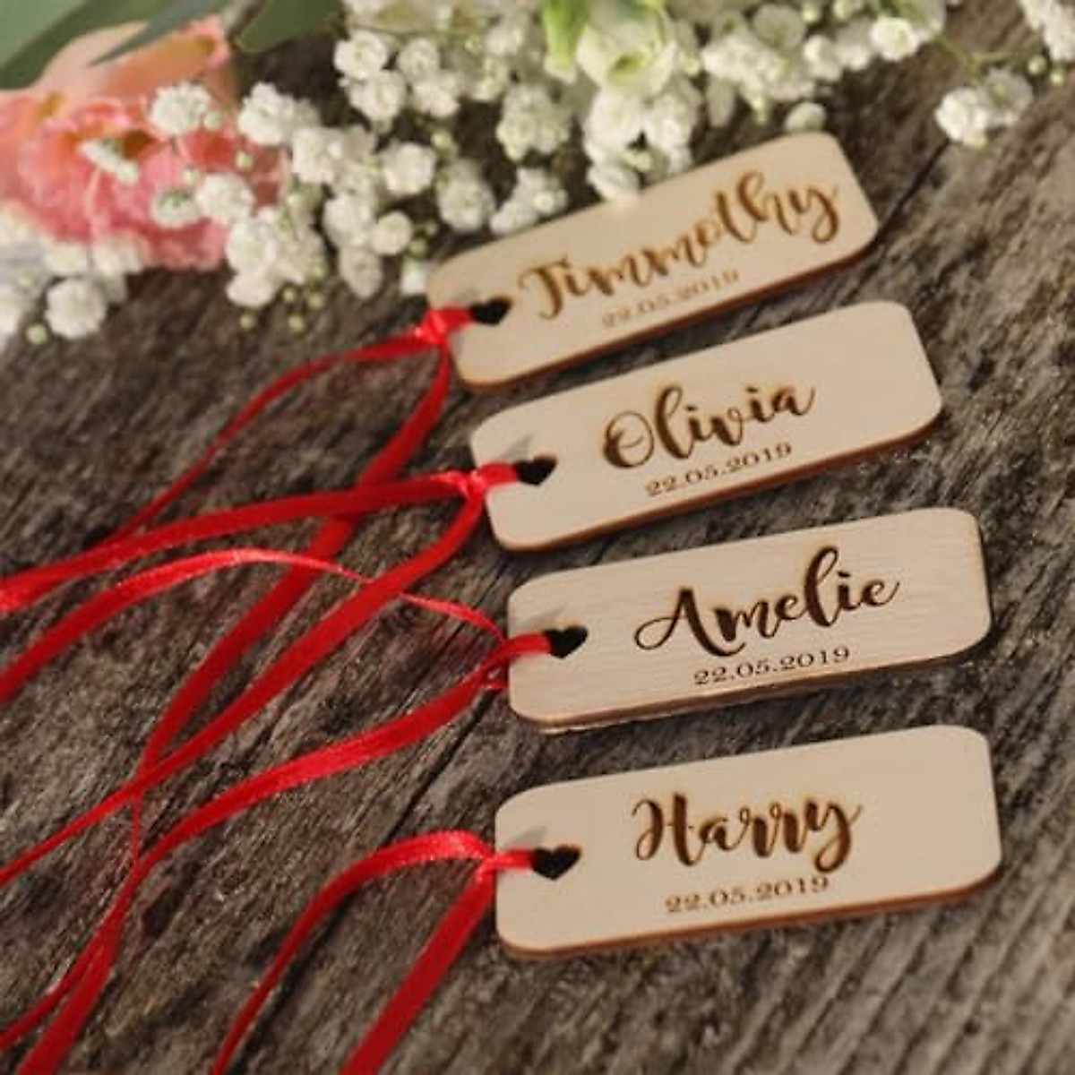 PGORSDOR Customized Banquet Guest Name Wooden Label,Customized Banquet Guest Name Wooden Label,Table Card Decoration (50Pcs)