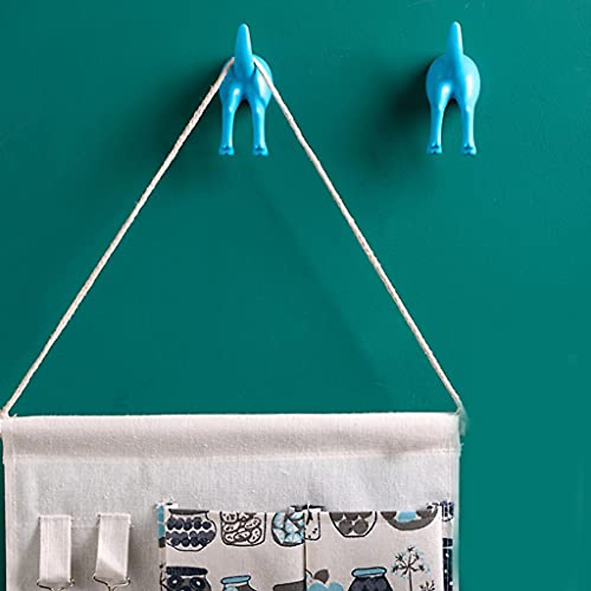 KKirafairy 4Pcs Nordic Plastic Dog Tail Hooks Wall Mounted Coat Hat Key Hanger Decoration