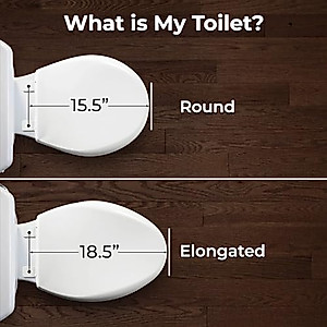 GenieBidet Slow-Close Round Bidet Toilet Seat, Stealth Bidet Attachment for Toilet Seat, Adjustable Self-Cleaning Nozzles, T Adapter & Bottle Bidet included