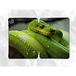Cute Green Snake Pattern case Compatible with iPad Mini Air Pro 7.9 8.3 9.7 10.2 10.9 11 12.9 inch Pattern Cover New 2022 2021 Trifold Stand 3 4 5 6 7 8 9 Generation 391 (10.2" 7/8/9 gen)