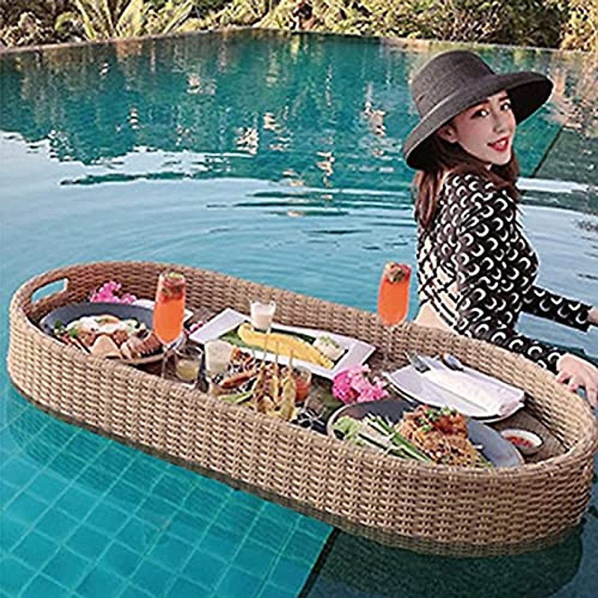 ENPAP Floating Tray, Floating Serving Trays, Pool Floating Bar for Adults, Drinks and Food Serving Tray for Pool Parties