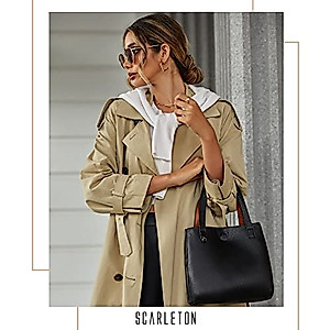 Scarleton Leather Tote Bag for Women, Womens Purses and Handbags, Reversible Tote Bags for Women, Purses for Women, H184220192501 - Camel/Brown