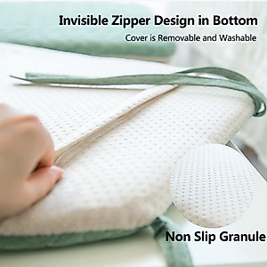 ZIBENE Chair Cushions for Dining Chairs 4 Pack with Ties, Seat Cushion for Kitchen Chairs Set of 4, Chair Pads and Cushions for Dining U Shaped, Cover Removable and Washable, No Fading Yellow