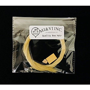 MI&VI Classic Mongolian Horse Hair for Violin, Viola Bows - Unbleached, White 29.5" (1 Hank, Prepared, Includes Plug and Wedge) (1 Hank)