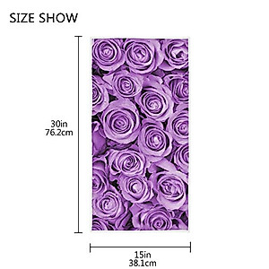 ALAZA Purple Rose Flowers Hand Towels Bathroom Towel Highly Absorbent Soft Small Bath Towel Decorative Guest Breathable Fingertip Towel for Face Gym Spa 30 X 15 Inch