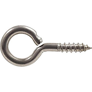Hillman 4277 Stainless Steel Screw Eyes (#8 x 1-5/8") - 10 pieces