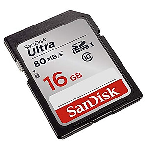 SanDisk Ultra 16GB Class 10 SDHC UHS-I Memory Card up to 80MB/s (SDSDUNC-016G-GN6IN)