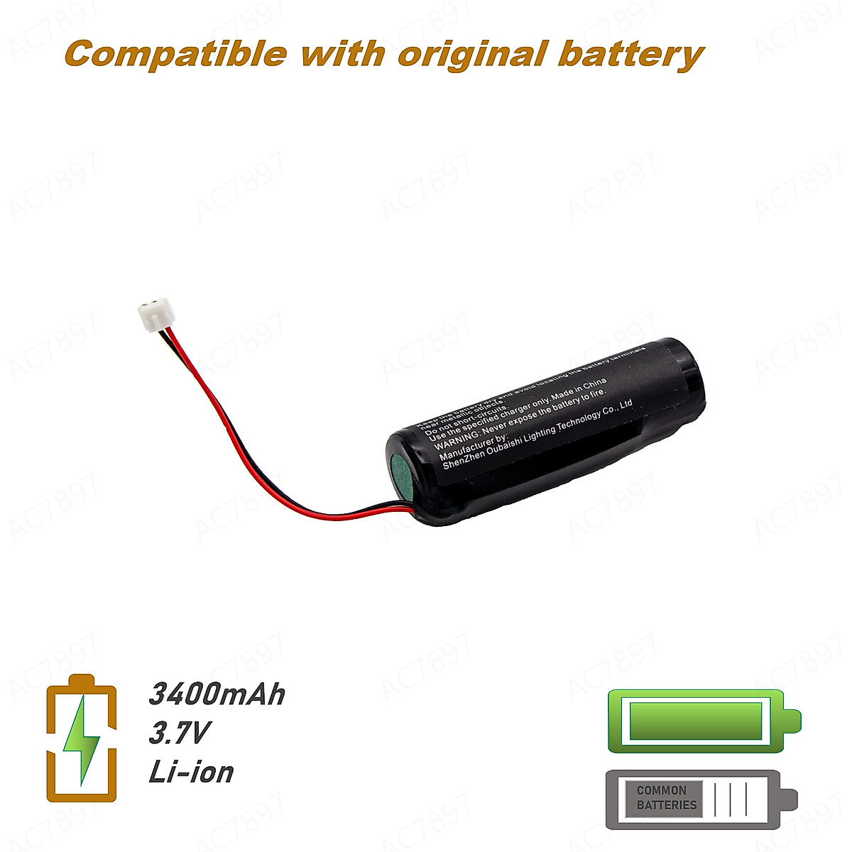 Replacement Battery for 93837-001 Wahl Cordless Magic Clip Designer Sterling 4 Super Taper Cordless 3400mAh