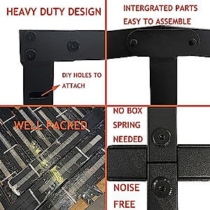 zunatu 14 Inch Twin Metal Bed Frame Foundation No Box Spring Needed Heavy Duty Tall Platform with Large Storage Easy Assembly Mattress Noise Free, Black