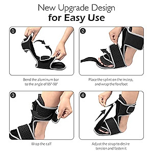 Draland Plantar Fasciitis Night Splint: 2 Pack of Upgraded Foot Brace for Plantar Fasciitis Achilles Tendinitis Pain Relief | Provide Optimal Comfort & Support Intensity | Easy Use & Both for Men Women