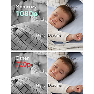 Momcozy Video Baby Monitor, 1080P 5" HD Baby Monitor with Camera and Audio, Infrared Night Vision, 5000mAh Battery, 2-Way Audio, Temperature Sensor, Lullabies and 960ft Range, Ideal for New Moms