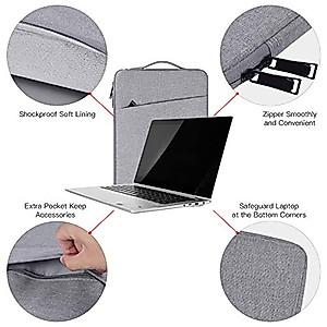 Laptop Sleeve 15.6 Inch, 16 Inch Laptop Case Cover for Lenovo IdeaPad/ThinkPad, HP Victus 15.6" Gaming Laptop/HP Pavilion/Envy x360, ASUS VivoBook Notebook, Dell Inspiron Carrying Bag, Light Grey