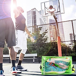 Xicennego Portable Basketball Shoe Bag with zipper - Sneaker Storage Bag - Shoe Box Bags - Foldable Waterproof Shoe Puches Organizer(Fluorescent green)