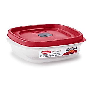 Rubbermaid Easy Find Lids 3-Cup Food Storage and Organization Container, Racer Red