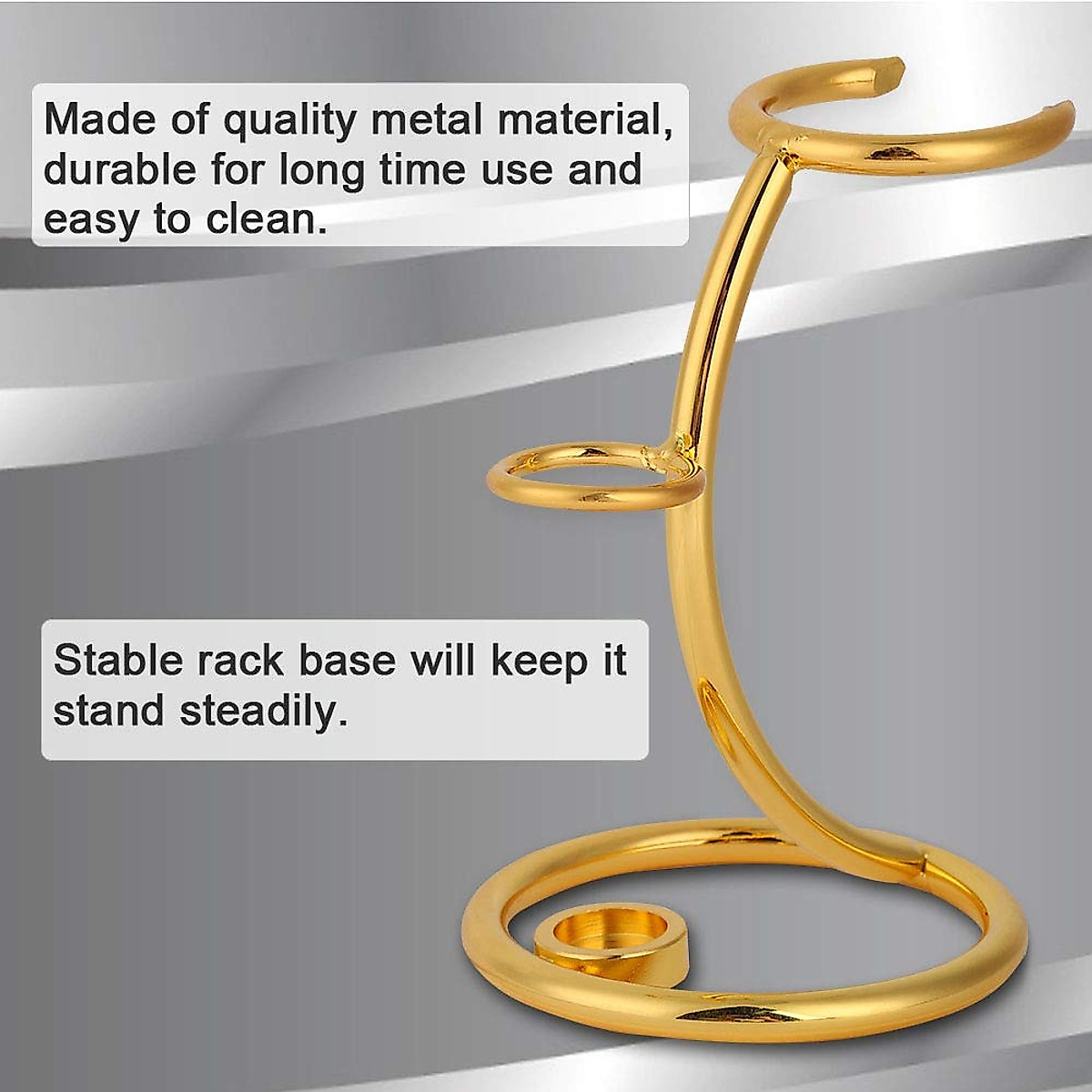 Tmtop Men Shaving Tool Holder Beard Shaver Razor Brush Stand Rack (Gold)