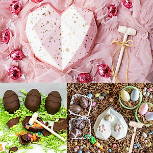 10 Pcs Wooden Hammers for Chocolat Handmade Wooden Crab Mallets Smashable Heart Chocolate Smooth Finished Educational Pounding Tool Breakable Easter Eggs Tool