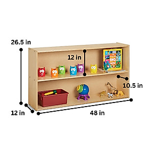 YoungTime Jonti-Craft Young Time 7025YT Low Straight-Shelf Unit, 12" Depth