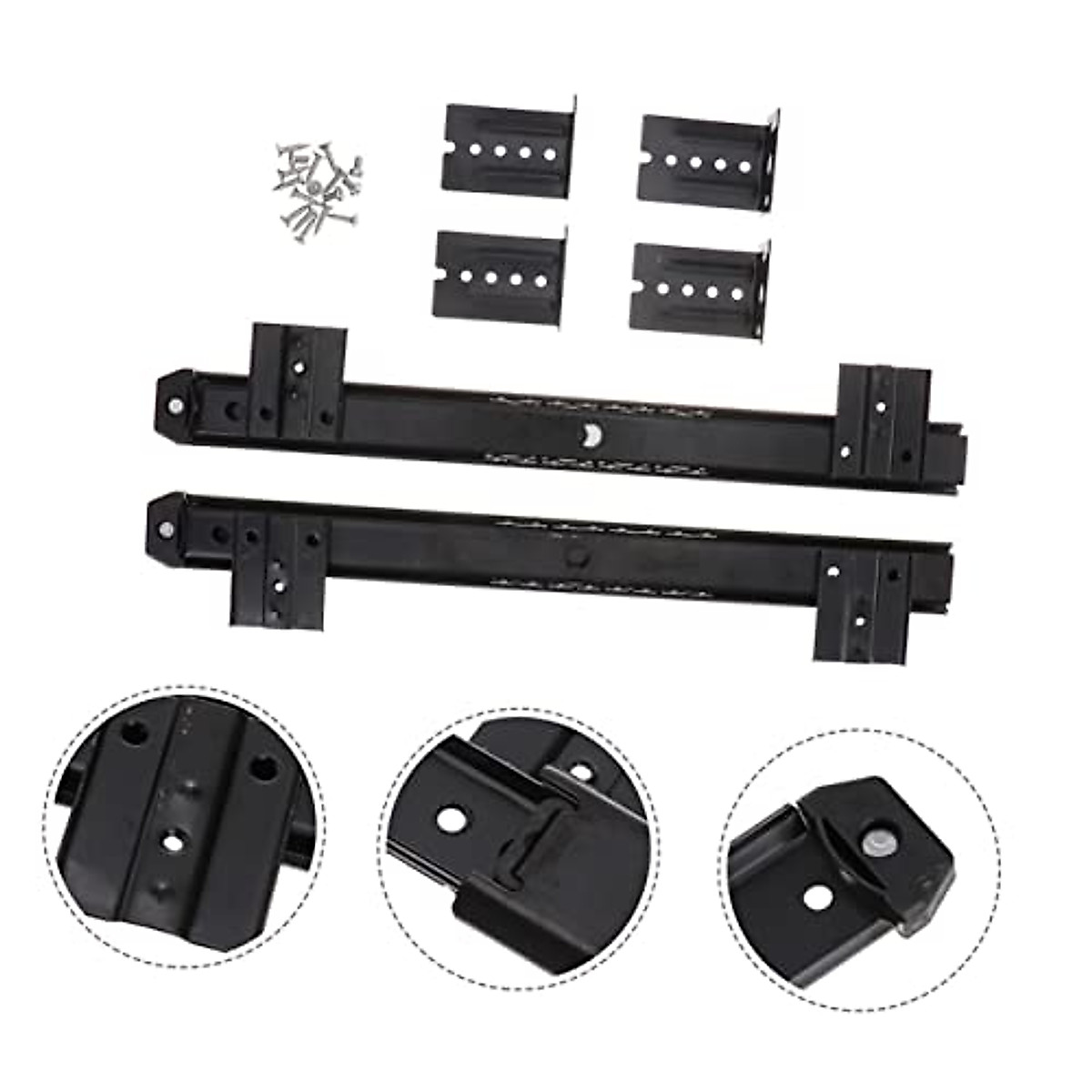 DOITOOL 2 Pairs Keyboard Track Black Slides Black Drawer Vanity Trays Heavy Duty Drawer Slides Keyboard Drawer Under Desk Slide Keyboard Tray Under Desk Slide Drawer Track Keyboard Slide