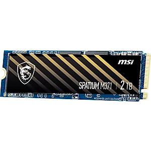 MSI SPATIUM M371 NVMe M.2 2TB Internal SSD PCIe Gen3 NVMe 3D NAND (SPATIUM M371 NVMe M.2 2TB)