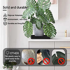 WAYNHUI Squared Plant Saucer 6/8/10/12/14/16/18/20inches Square Plastic Basin Tray Large/Small Water Receiving Tray (Black 10inch 5pack)