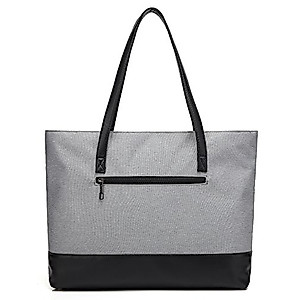 Scarleton Water Resistant Tote Bag for Women, Multi Pocket Diaper Bag, Multipurpose Casual Bag and Laptop Bag, H20550301, Grey/Black