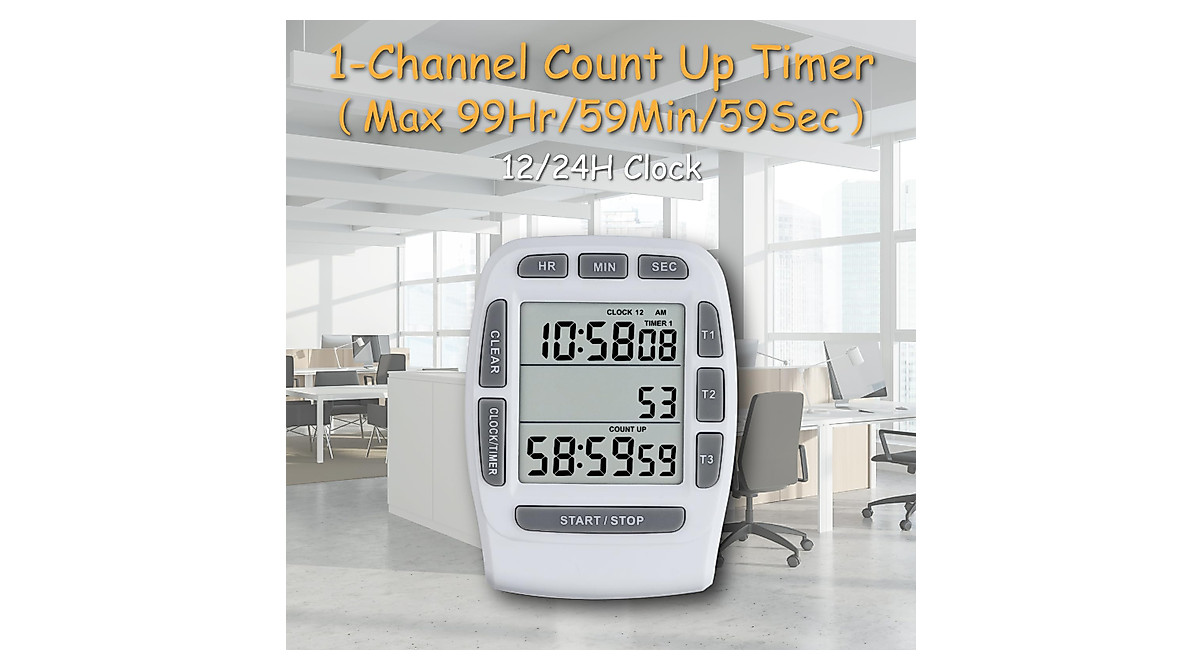 Jayron JR-KT001 Digital Timer with 3 Channels & Large LCD Display
